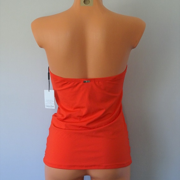 Calvin Klein | Swim | Calvin Klein Nwt Orange Convertible Tankini Top ...